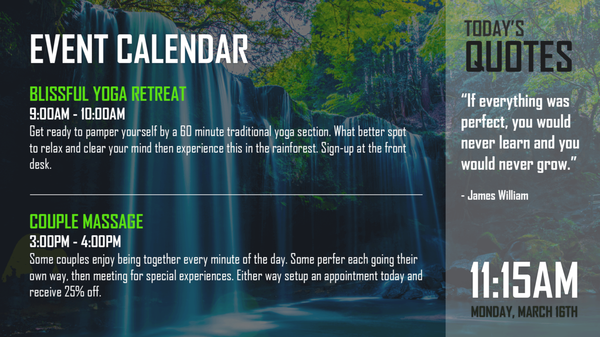 Calendar Digital Signage App - REACH Media Network