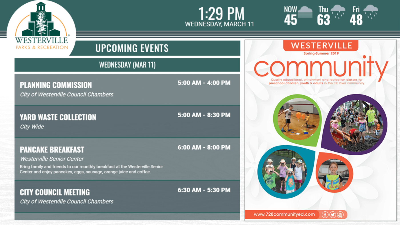 Calendar Digital Signage App - REACH Media Network