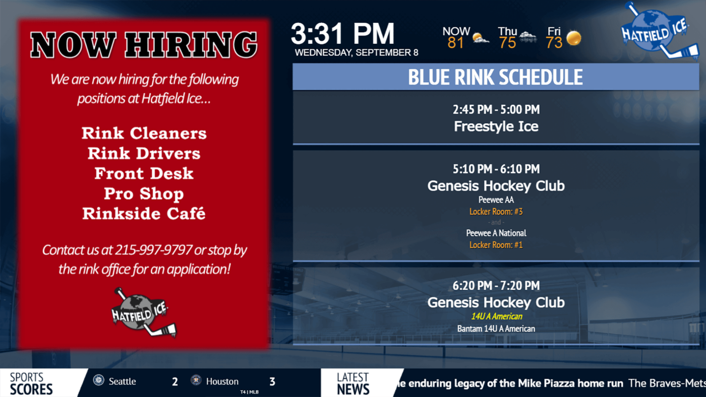 Ice Rink Digital Signage Template - REACH Media Network